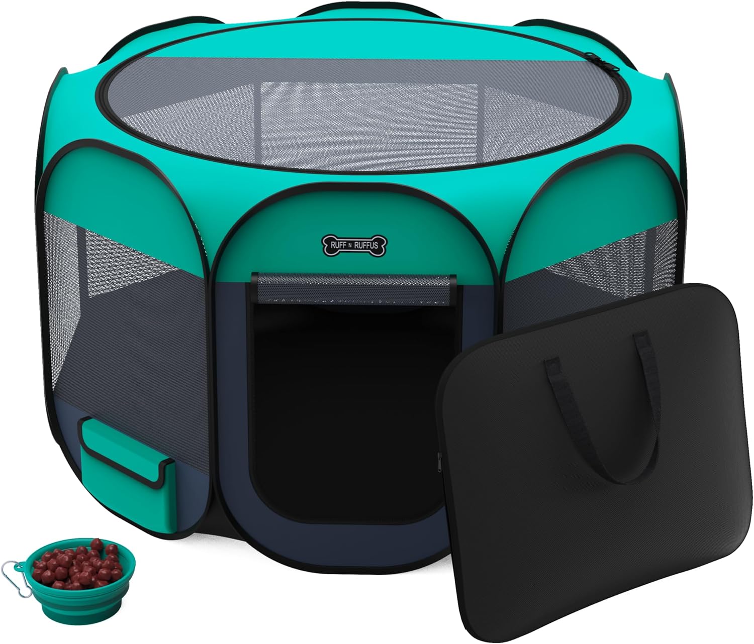 Ruff 'N Ruffus Portable Foldable Pet Playpen + Carrying Case ...